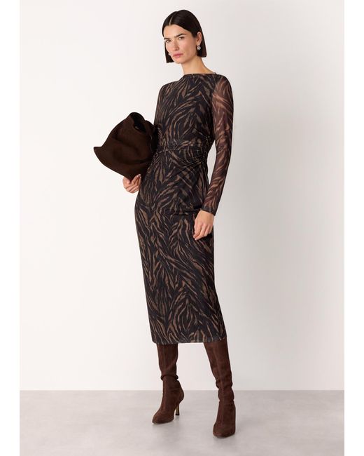 Whistles Abstract Zebra Mesh Dress | Lyst UK