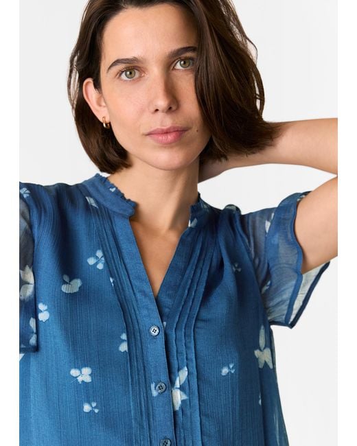 Whistles Sun Bleached Floral Blouse in Blue | Lyst UK