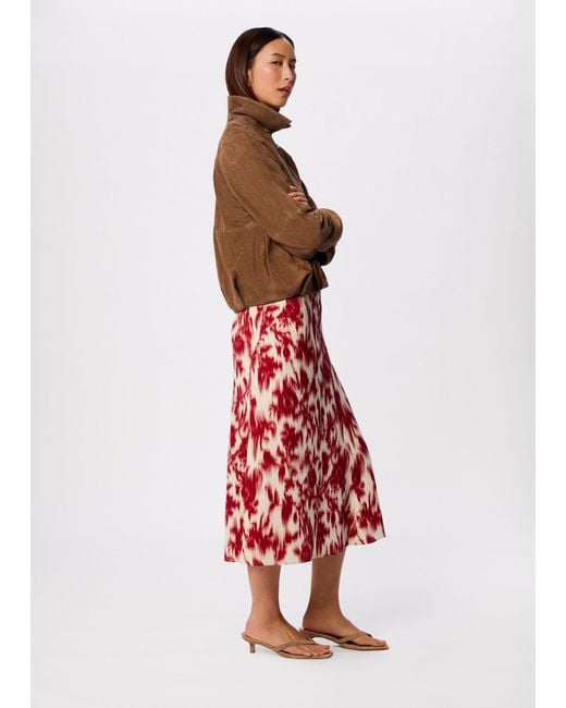 Whistles Blurred Floral Crepe Dress | Lyst UK