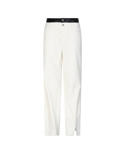 Circular Path Loose Denim Wide Leg Pants in White | Lyst UK