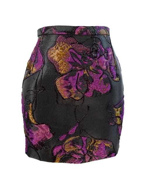 Verda London Metallic, Copper, Jacquard Mini Skirt in Purple | Lyst