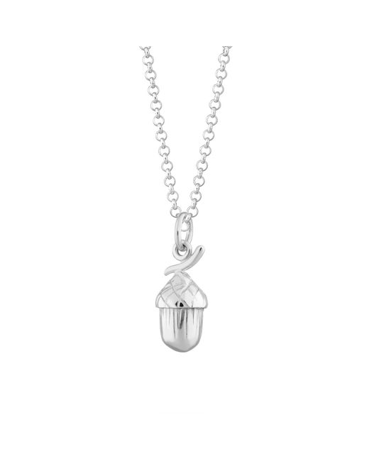 Lily Charmed Sterling Acorn Charm Necklace in Metallic | Lyst UK