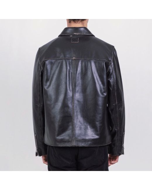 AM London Rider Jacket Vintage Calf in Black for Men | Lyst