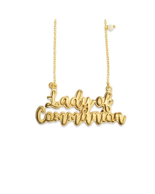 NECTAR NECTAR Lady Of Communion Trait Pendant Necklace in Metallic | Lyst