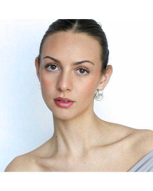 Miss Cecilia The Rope Knot Studs in Metallic | Lyst UK