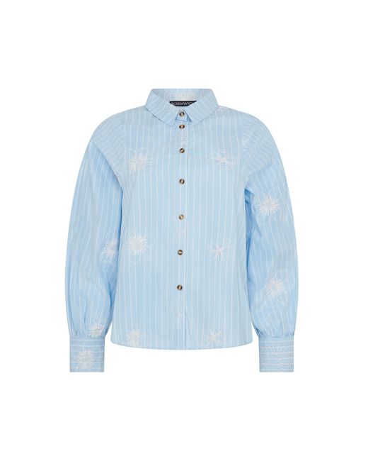 Rose & Nancy Flo Poplin Stripe Embroidered Shirt in Blue | Lyst UK