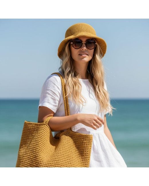 Springmoonatelier Luxury Handmade Raffia Crochet Bucket Hat – Premium ...