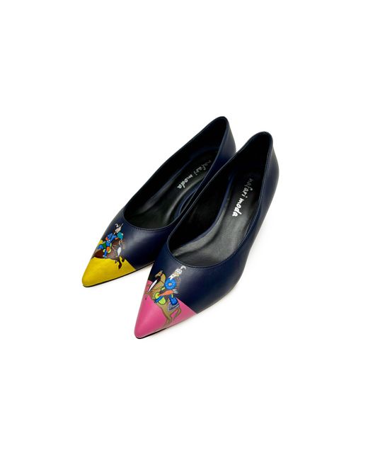 Nafari Moda Shahnameh Low Block Pumps in Black | Lyst UK