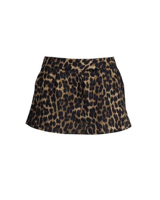 Ats the Label Livia Leopard Skort in Black | Lyst