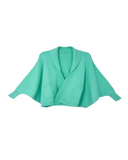 Saachi Open Front Oversize Aqua Cardigan in Green | Lyst UK