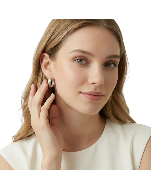 Daneila Léon Persian Shield Sterling Hoop Earrings in Metallic | Lyst UK