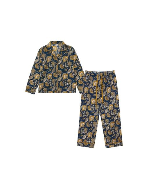 Inara Midnight Marigold Cotton Pyjamas in Green | Lyst UK