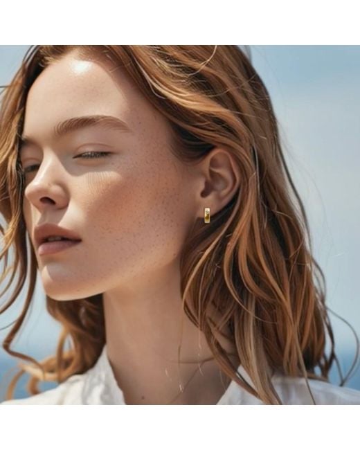 Bombyx House Meme Diamond Huggie Earrings in Metallic | Lyst UK