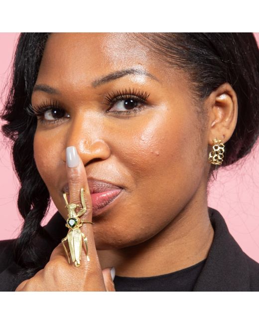 Seth Michael Studio Honeycomb Hoop Earrings in Metallic | Lyst