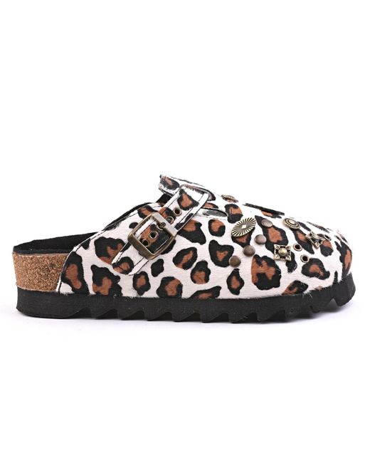 Simple Slippers Leopard Vera Slippers in Black | Lyst