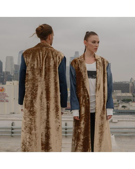 VICTORIA RAINER Velour Coat in Brown for Men | Lyst