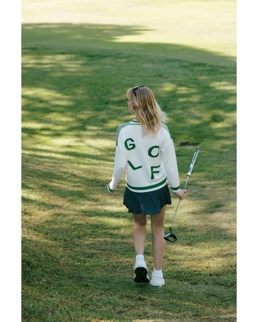 Ellsworth & Ivey Emily Varsity Cardigan in Green | Lyst