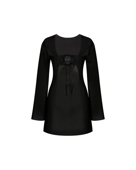 NAZLI CEREN Ira Tie-Back Mini Dress in Black | Lyst UK