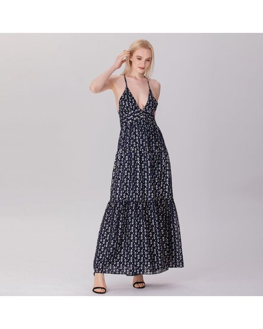 Smart and Joy Tiered Panels Backless Strappy Maxi Dress in Black | Lyst