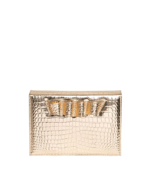 Laura Olaru Wendy Croco Leather Bag in Natural | Lyst
