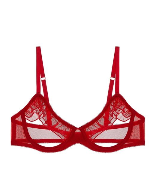Journelle Odette Open Cup Bra Scarlet in Red | Lyst