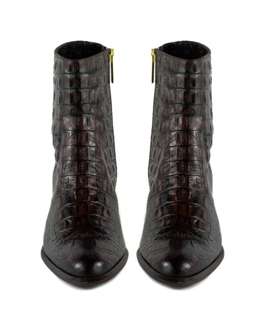 Keith Scarrott Shoes Asinara Croc Ankle Boot in Black | Lyst