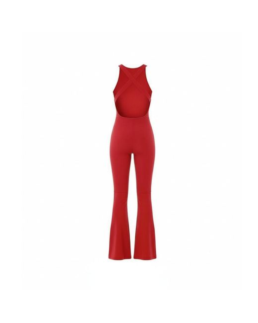 Altra Volta Flare Crossback Jumpsuit in Red | Lyst UK