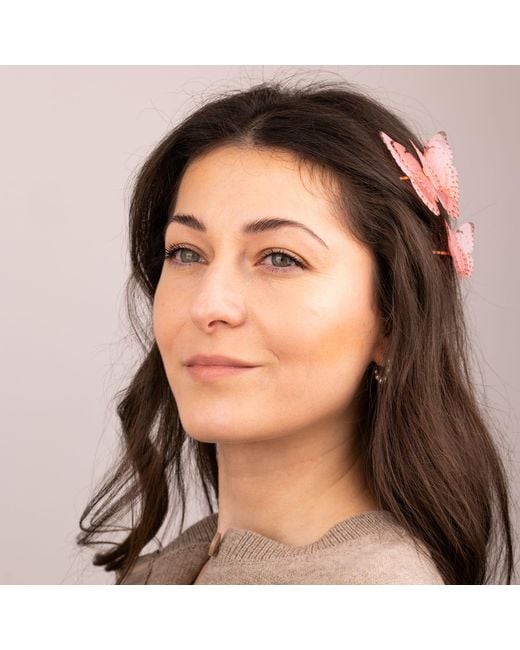 Oanasavu.creations Silk Butterfly Bobby Pins Hair Pin Accessory in Pink ...