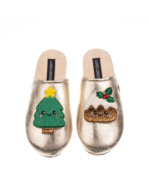 Laines London Softie Slippers With Christmas Lovable Pudding & Tree ...