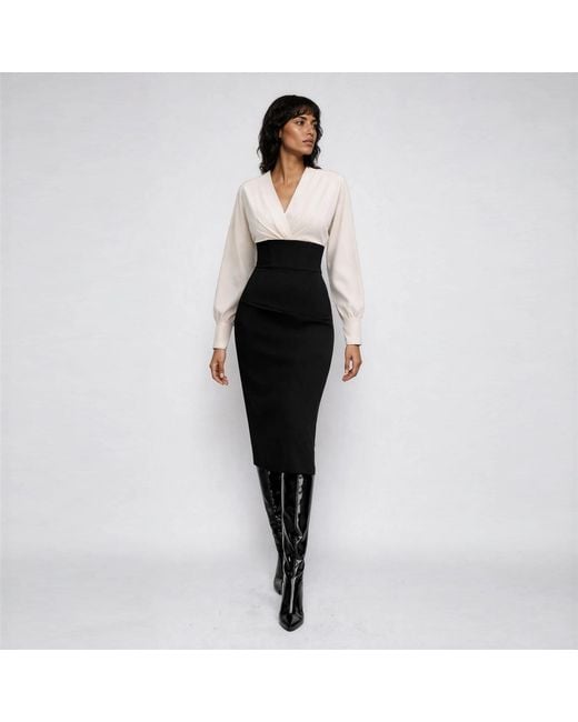 ALINA CERNĂTESCU Neutrals Lunaria & Midi Cotton Dress With Fitted Waist ...