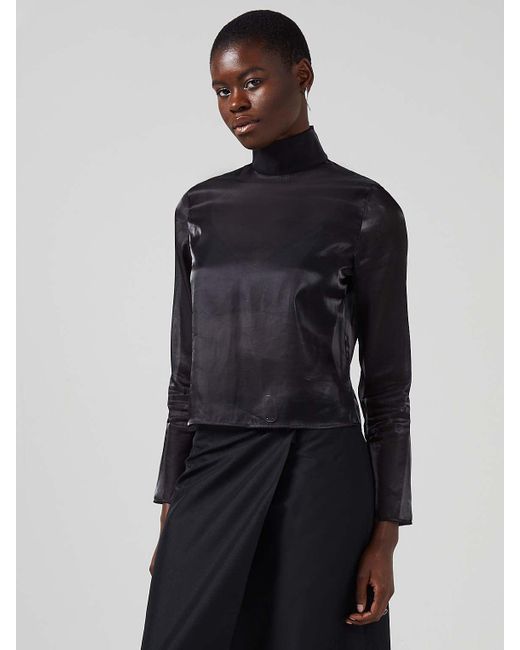 Blue Nude ' Mirror Sheer Mock Neck Top in Blue | Lyst