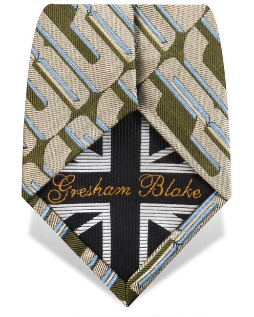 Gresham Blake Graphic Tie in Green for Men | Lyst UK