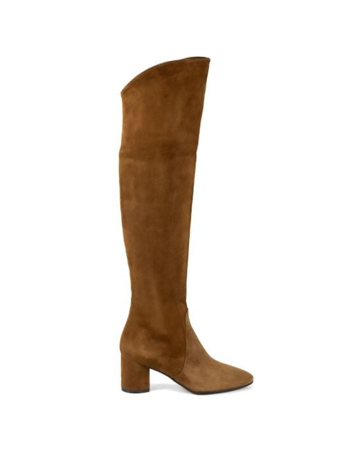 Keith Scarrott Shoes Napoli Tan Suede Over The Knee Boot in Brown | Lyst