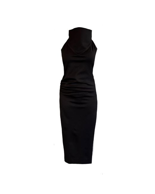 Mirimalist Open Back Midi Dress in Black | Lyst UK