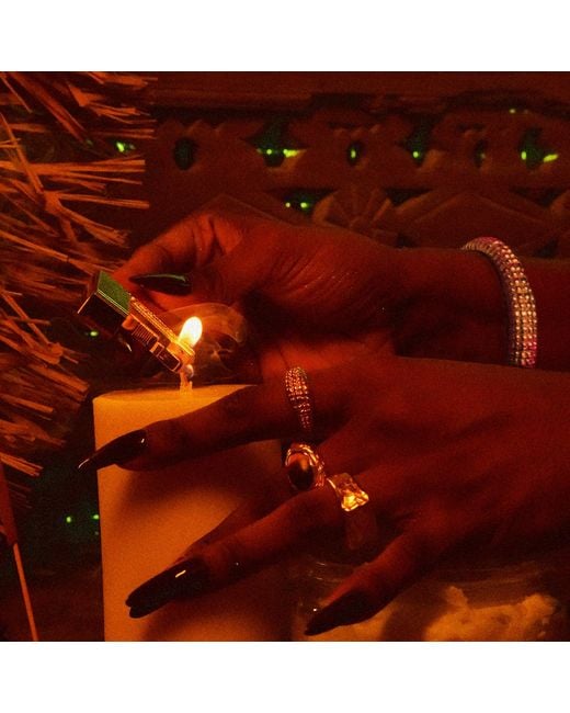 Krush Olani Tiger's Eye Chunky Molten Ring in Metallic | Lyst UK