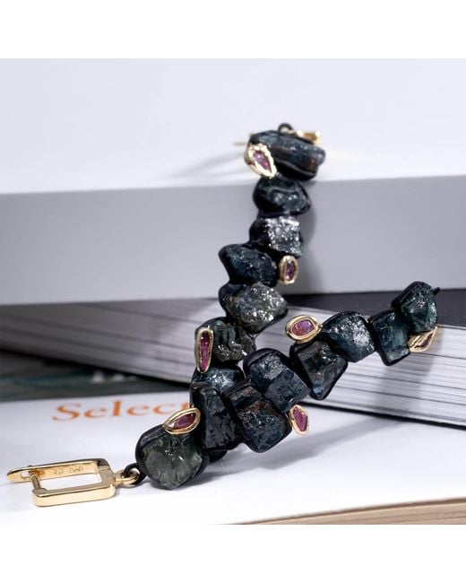 German Kabirski Danae Handcrafted Earrings With Raw Sapphire And Ruby ...