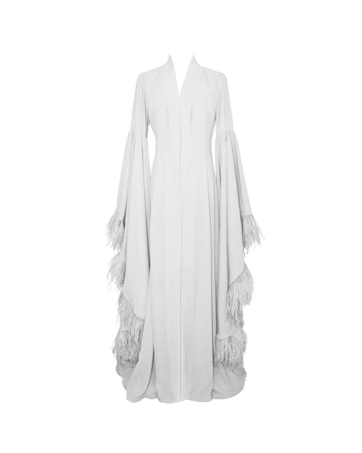 Ak Royalty Resortwear Melanie Waterfall Kimono in White | Lyst UK