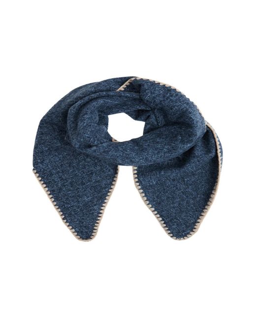 Saachi Knitted Triangle Denim Shawl Wrap in Blue | Lyst UK