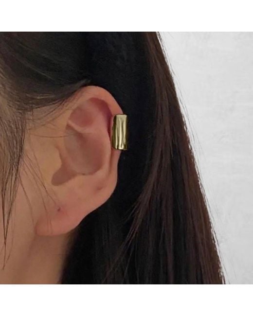 London Atelier Byproduct Earlobe Cuff Earring One Piece in Metallic | Lyst