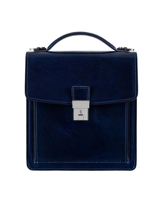 Time Resistance Small Leather Briefcase For in Blue | Lyst