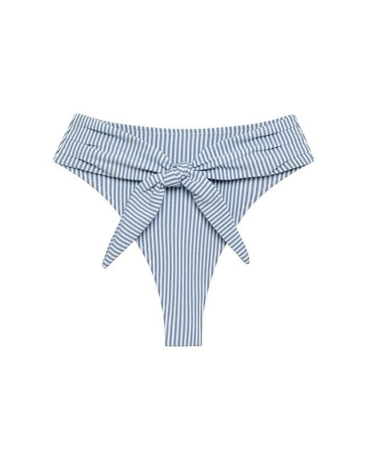 Montce Classic Stripe Paula Tie-Up Bikini Bottom in Blue | Lyst UK