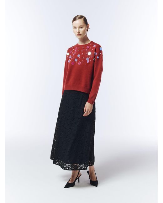 Sour Figs Iridescent Sequin-Embellished Jumper in Red | Lyst UK
