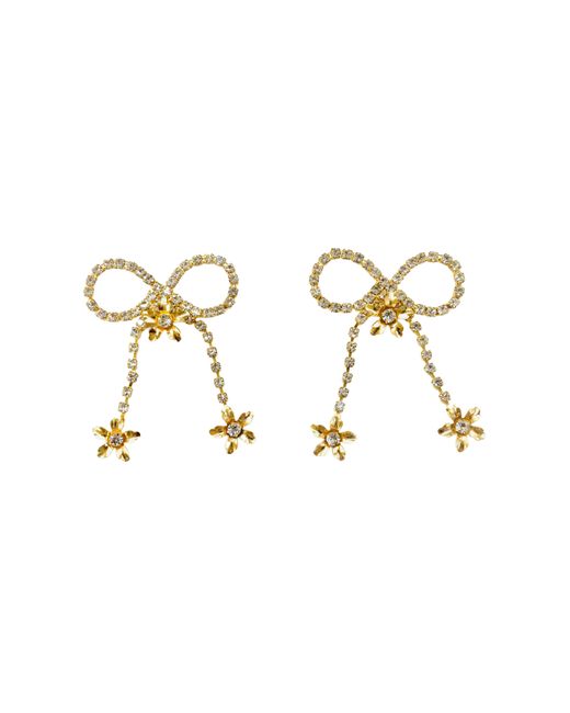 The Pink Reef Oversized Crystal Floral Bow in Metallic | Lyst UK