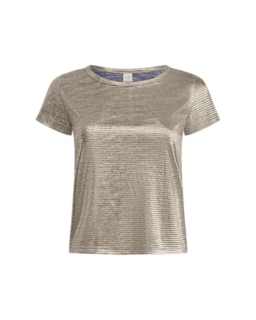 Why Mary Rhea Metallic Knit T-Shirt in Gray | Lyst