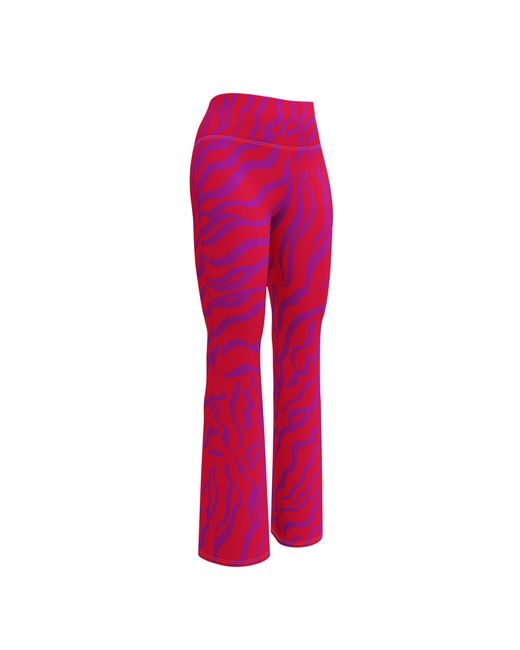 Formula S7 Crimson Wild Sunset Zebra Stripes Flare Leggings in Red ...