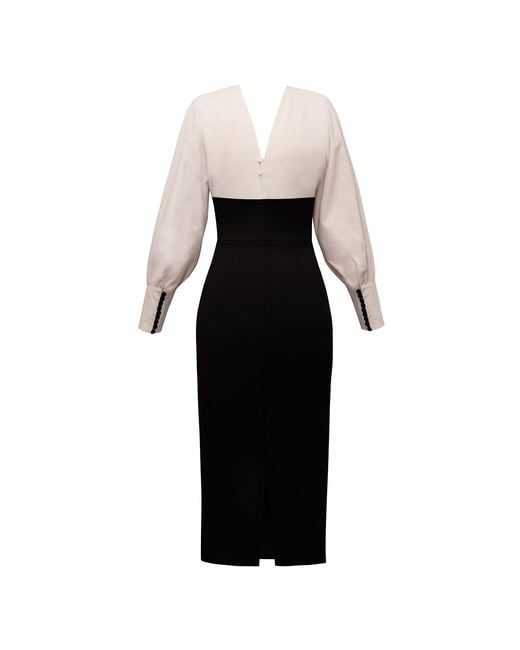 ALINA CERNĂTESCU Neutrals Lunaria & Midi Cotton Dress With Fitted Waist ...