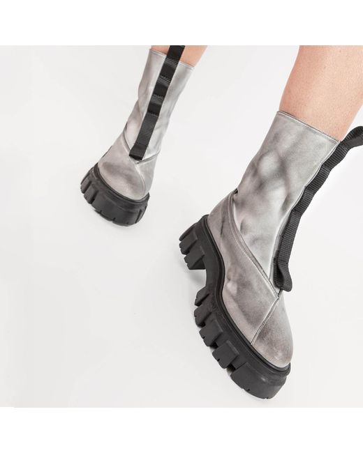 Moja Vixen Brushed Leather Boots in White | Lyst