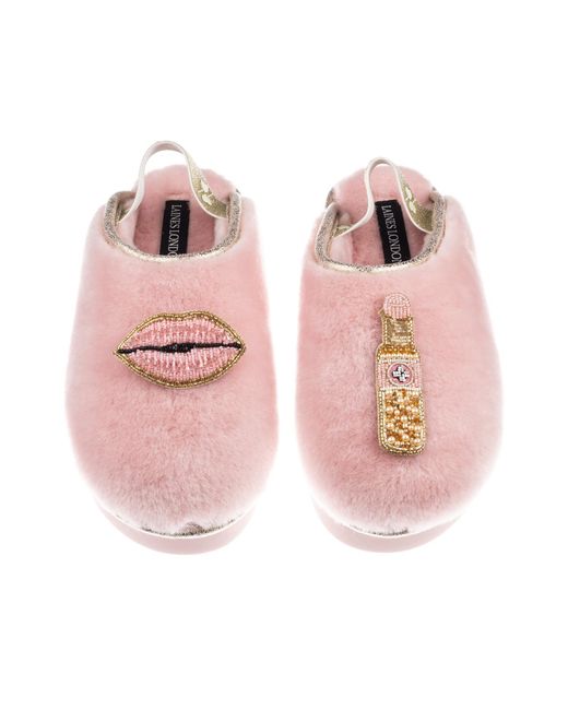 Laines London Flatform Cloud Closed Toe Slippers With Lips & Lipstick ...