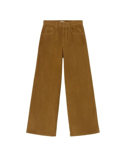 Thinking Mu Wide Leg Corduroy Hedda Pants in Natural | Lyst UK