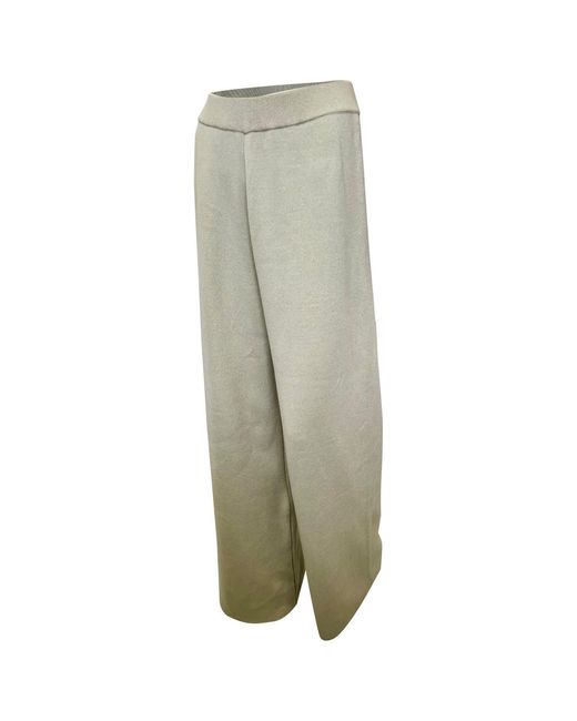 25 UNION Knitted Cotton Flared Trousers Fly in Green | Lyst UK